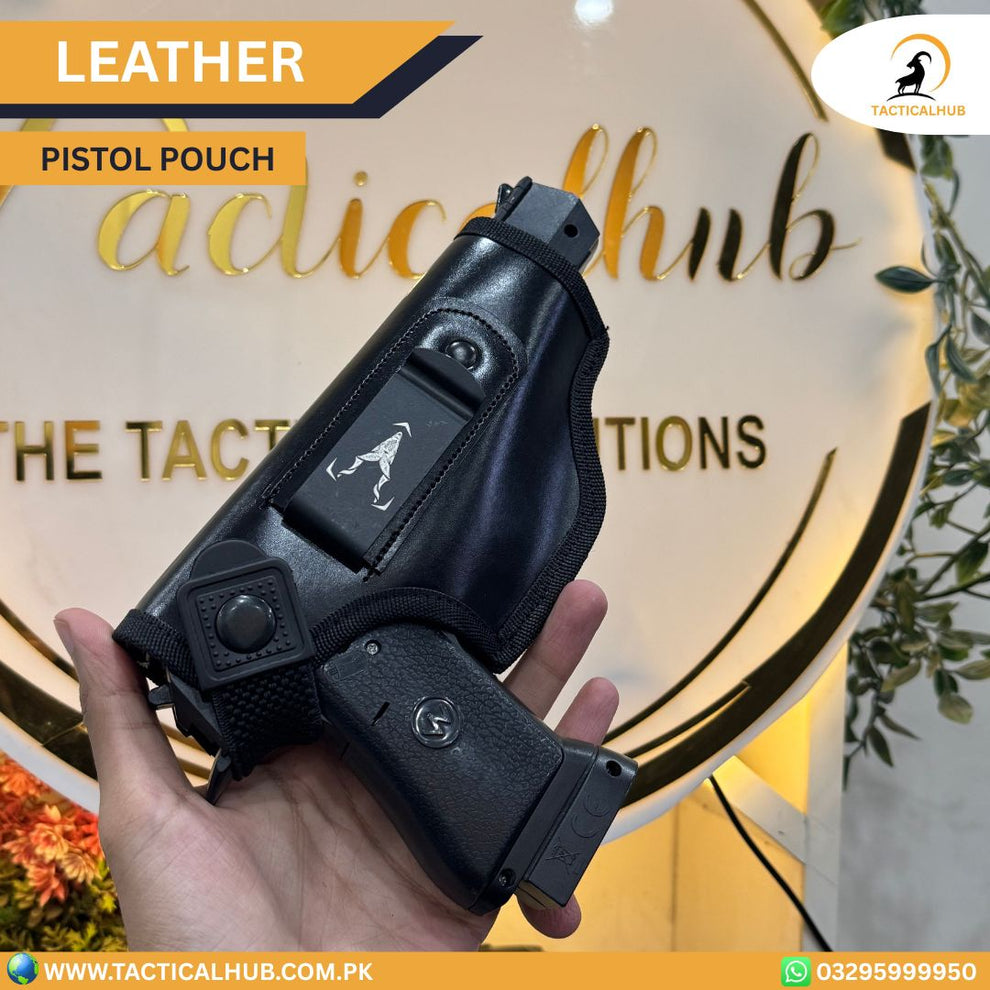 Premium-Grade Leather Pistol Pouch for Safe Carry