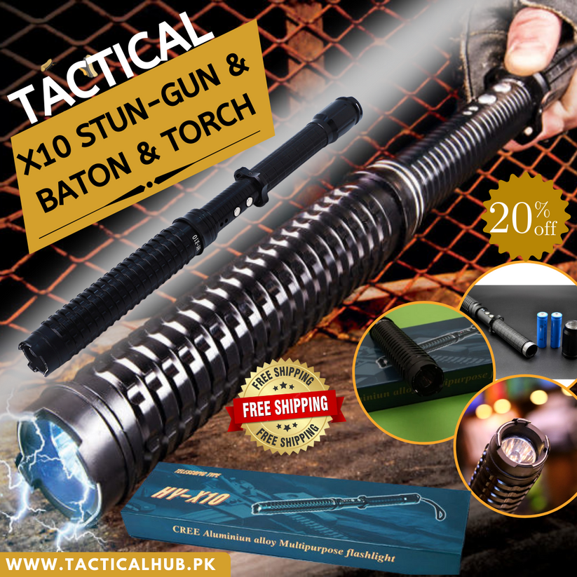 X10 Stun Gun + Torch – Powerful Self-Defense & LED Flashlight